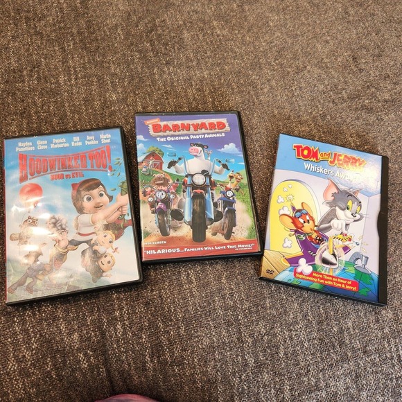Media | Lot Of 3 Childrens Movie Dvds Hoodwinked Too Barnyard Tom Jerry ...